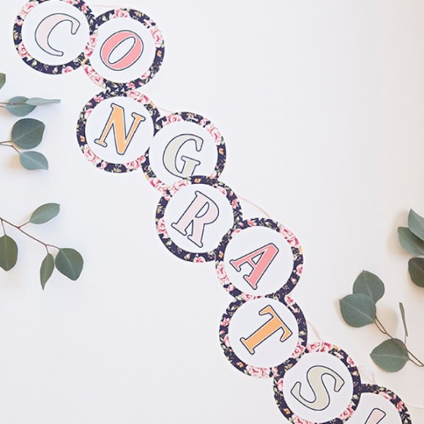 FREE Printable, Floral Design Alphabet and Number Banner!