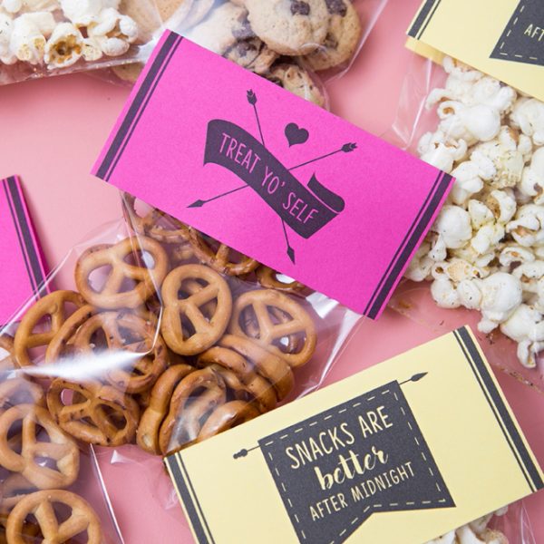 You HAVE To See These "Treat Yo'Self" Wedding Snack Favors!