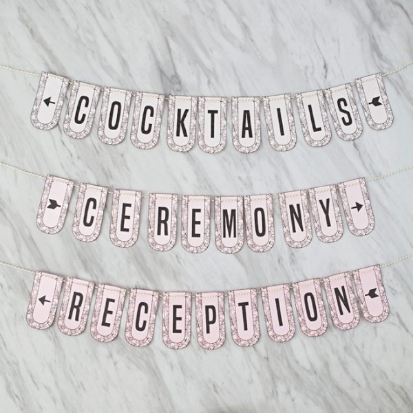 FREE Printable Wedding Directional Banners, SO Cute!