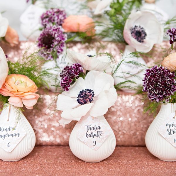 WOW! Adorable, DIY Bud Vase Floral Favors With Fifty Flowers!
