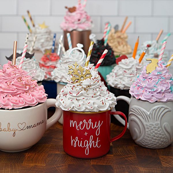 How To Make Faux Whipped Cream Mug Toppers - Something Turquoise