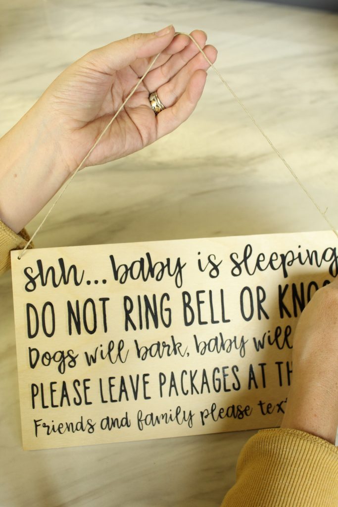 DIY Sleeping Baby Sign - Something Turquoise